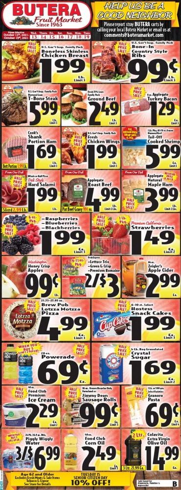 Butera Weekly Ad Oct 13 – Oct 19, 2021