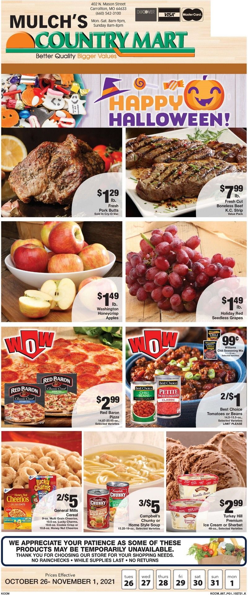 Country Mart Weekly Ad Oct 26 – Nov 01, 2021