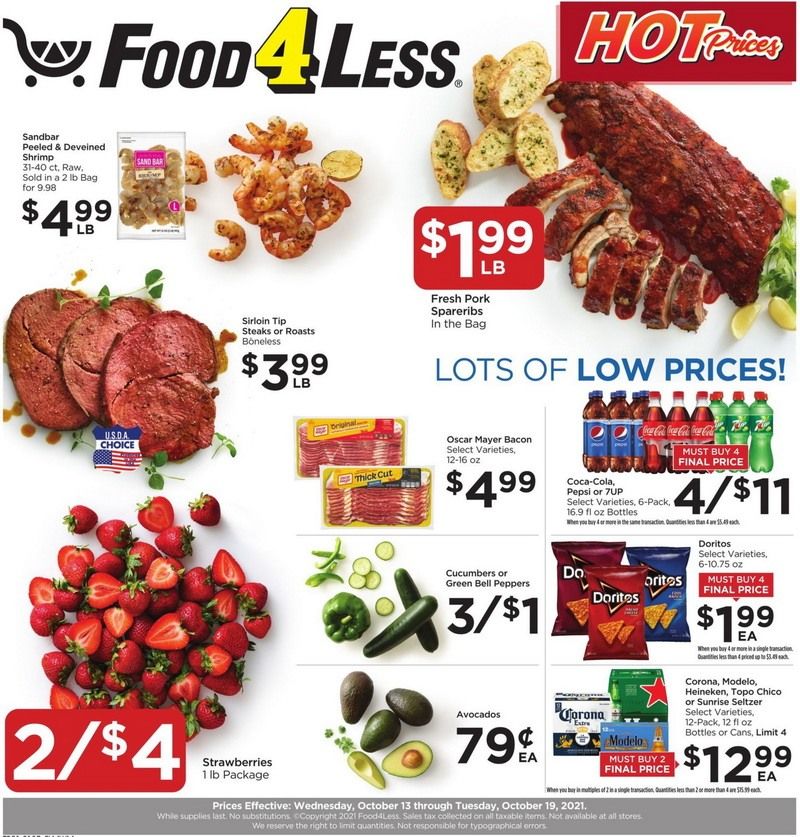 Food 4 Less Weekly Ad Oct 13 – Oct 19, 2021