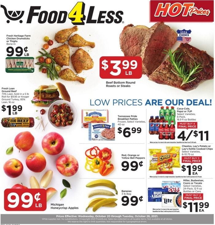 Food 4 Less Weekly Ad Oct 20 – Oct 26, 2021