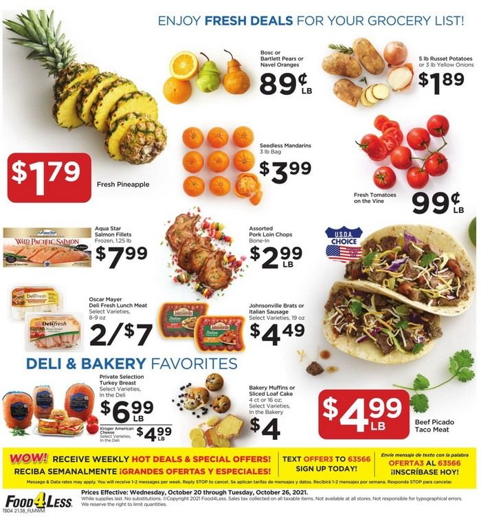 Food 4 Less Weekly Ad Oct 20 – Oct 26, 2021