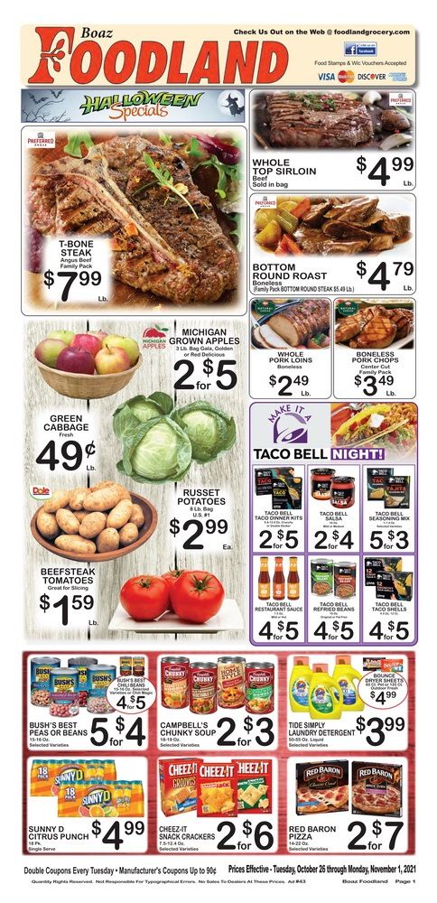 Foodland(US) Weekly Ad Oct 26 – Nov 01, 2021