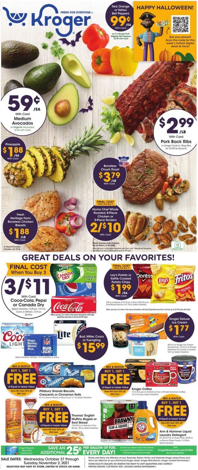 Kroger Weekly Ad Oct 27 – Nov 02, 2021 (Halloween Promotion Included)