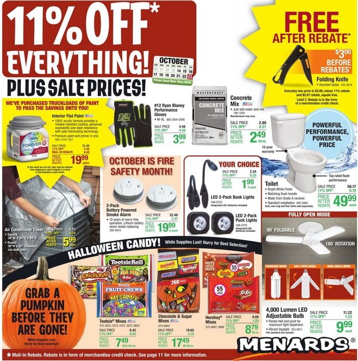 Menards Weekly Ad Oct 14 – Oct 23, 2021