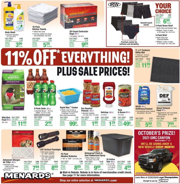 Menards Weekly Ad Oct 14 – Oct 23, 2021