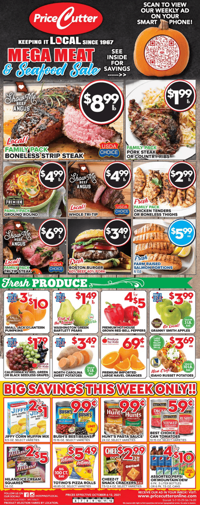 Price Cutter Weekly Ad Oct 06 – Oct 12, 2021