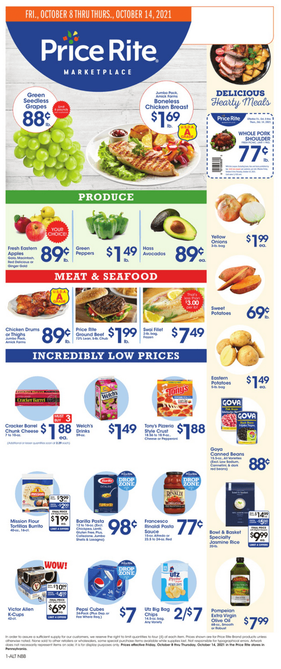 Price Rite Weekly Ad Oct 08 – Oct 14, 2021