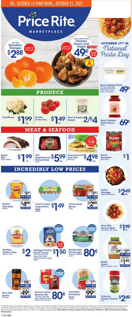 Price Rite Weekly Ad Oct 15 – Oct 21, 2021