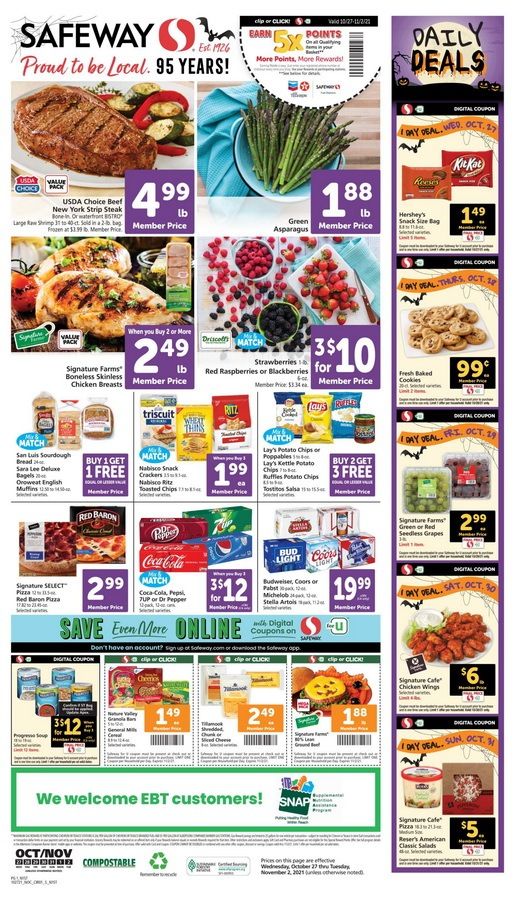 Safeway Weekly Ad Oct 27 – Nov 02, 2021 (Halloween Promotion Included)