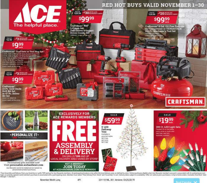 ACE Hardware Weekly Ad Nov 01 – Nov 31, 2021