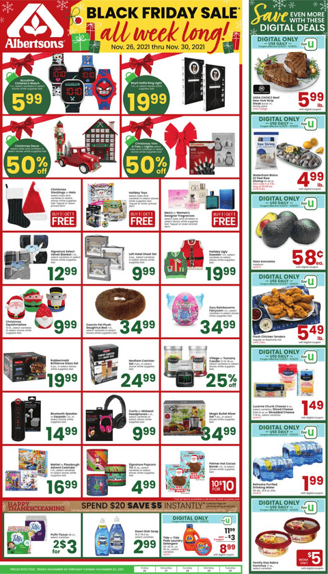 Albertsons Weekly Nov 26 – Nov 30, 2021 (Black Friday Promotion Included)