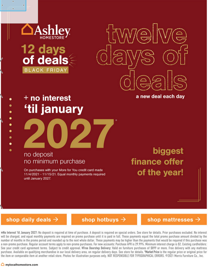 Ashley Furniture HomeStore Black Friday Catalog Nov 05 – Nov 27, 2021