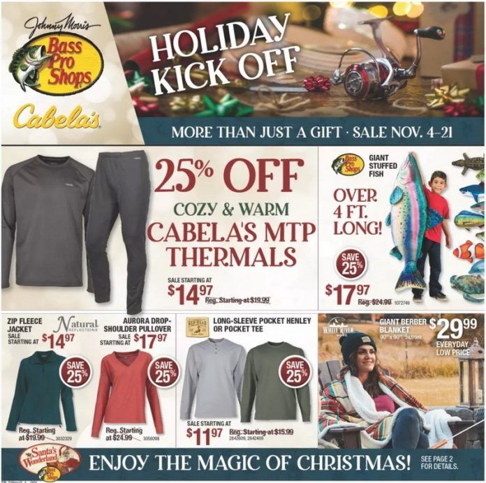 Bass Pro Shops Holiday Sale Nov 04 – Nov 21, 2021