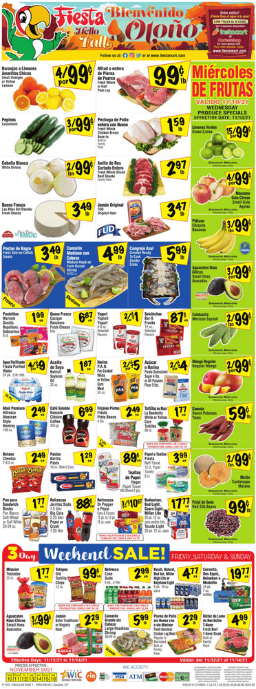 Fiesta Mart Weekly Ad Nov 10 – Nov 16, 2021