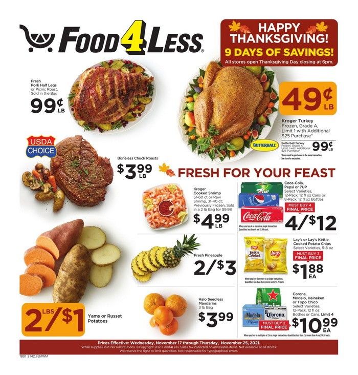 Food 4 Less Weekly Ad Nov 17 – Nov 25, 2021