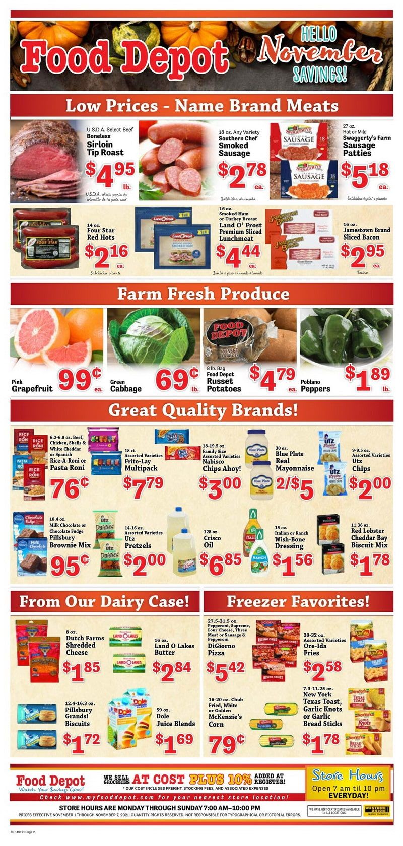 Food Depot Weekly Ad Nov 01 – Nov 07, 2021