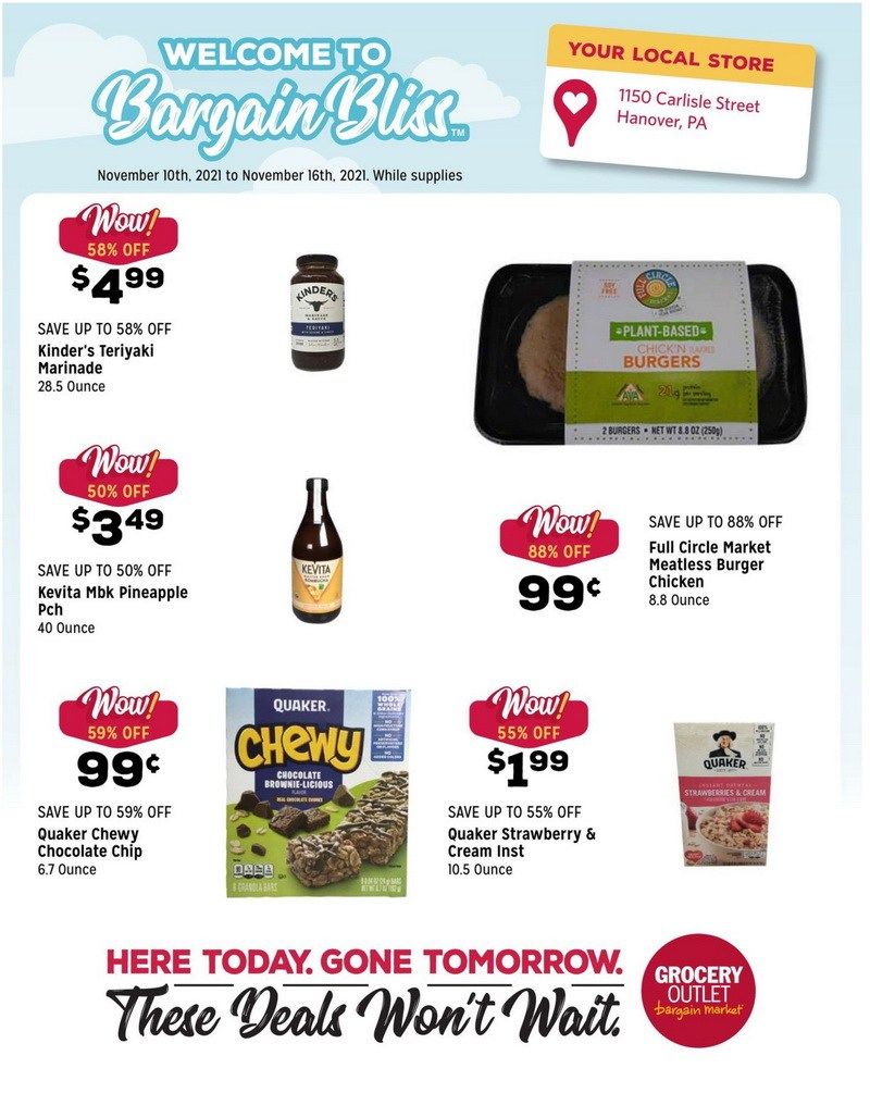 Grocery Outlet Weekly Ad Nov 10 – Nov 16, 2021