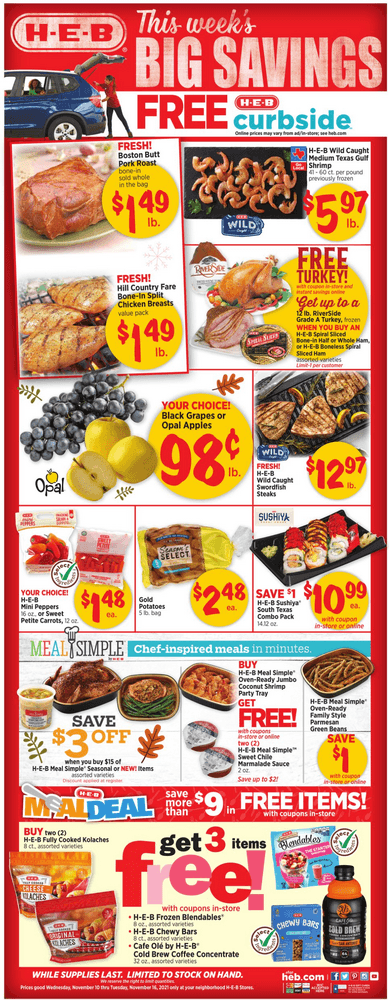 HEB Weekly Ad Nov 10 – Nov 16, 2021