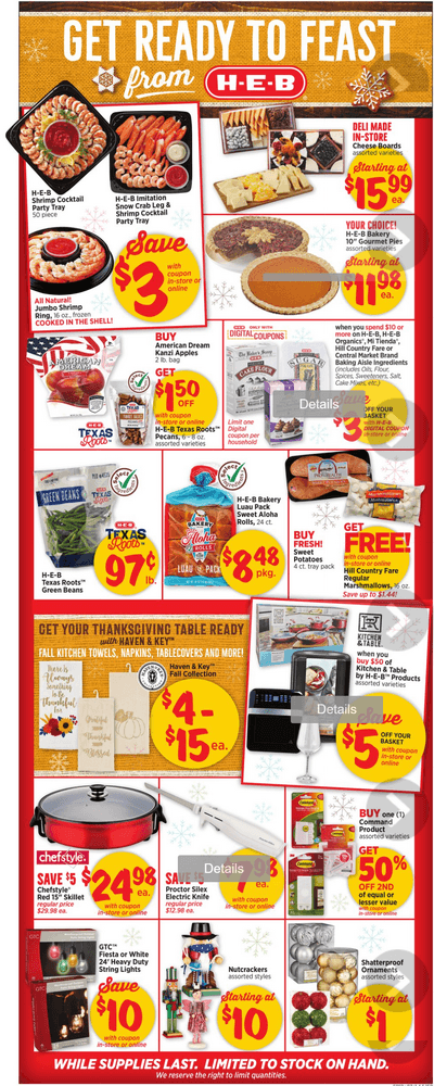 HEB Weekly Ad Nov 10 – Nov 16, 2021