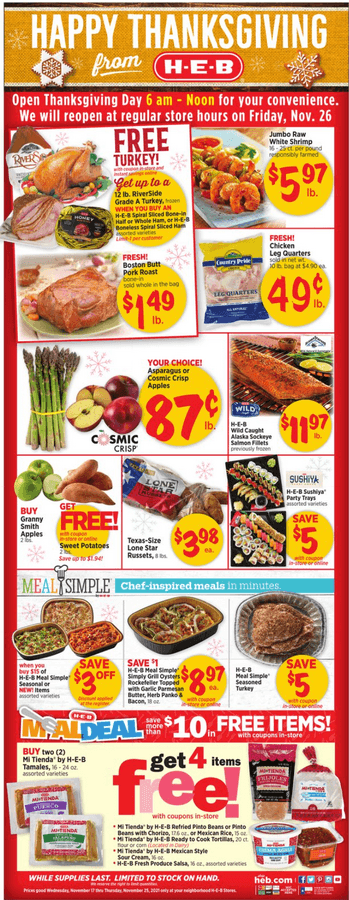 HEB Weekly Ad Nov 17 – Nov 25, 2021