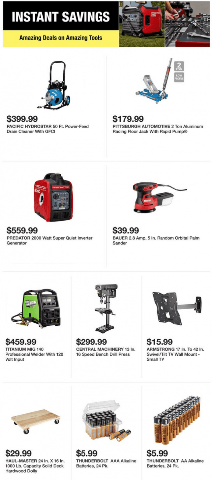 Harbor Freight Instant Savings Nov 05 – Nov 11, 2021