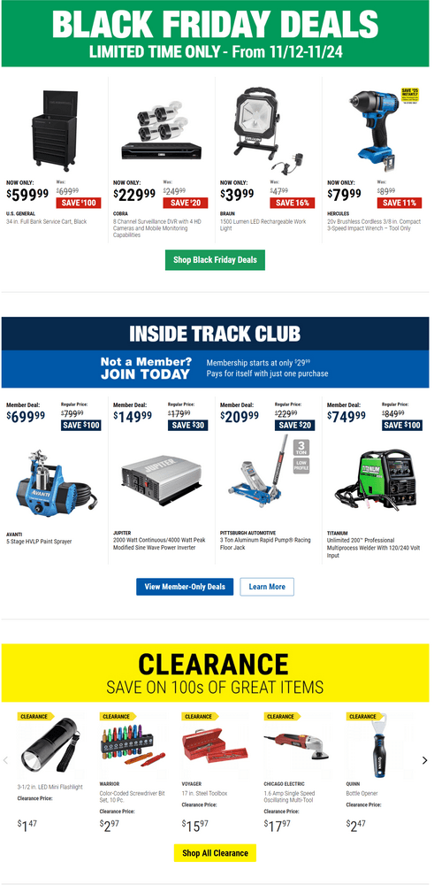 Harbor Freight Black Friday Ad Nov 12 – Nov 24, 2021