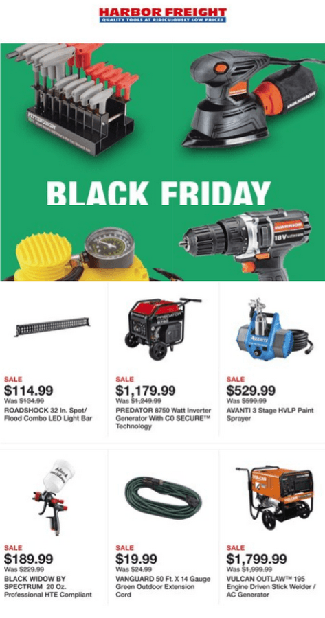 Harbor Freight Black Friday Ad Nov 12 – Nov 24, 2021