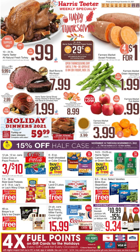 Harris Teeter Weekly Ad Nov 17 – Nov 25, 2021 (Thanks-for-Giving ...