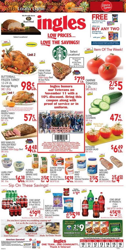 Ingles Weekly Ad Nov 10 – Nov 16, 2021