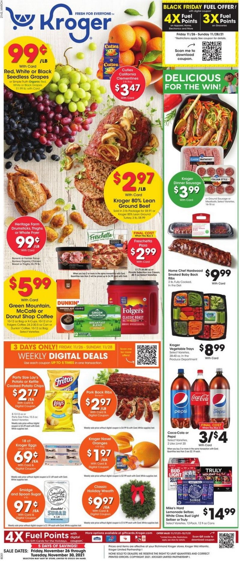 Kroger Weekly Ad Nov 26 – Nov 30, 2021 (Christmas & Black Friday ...