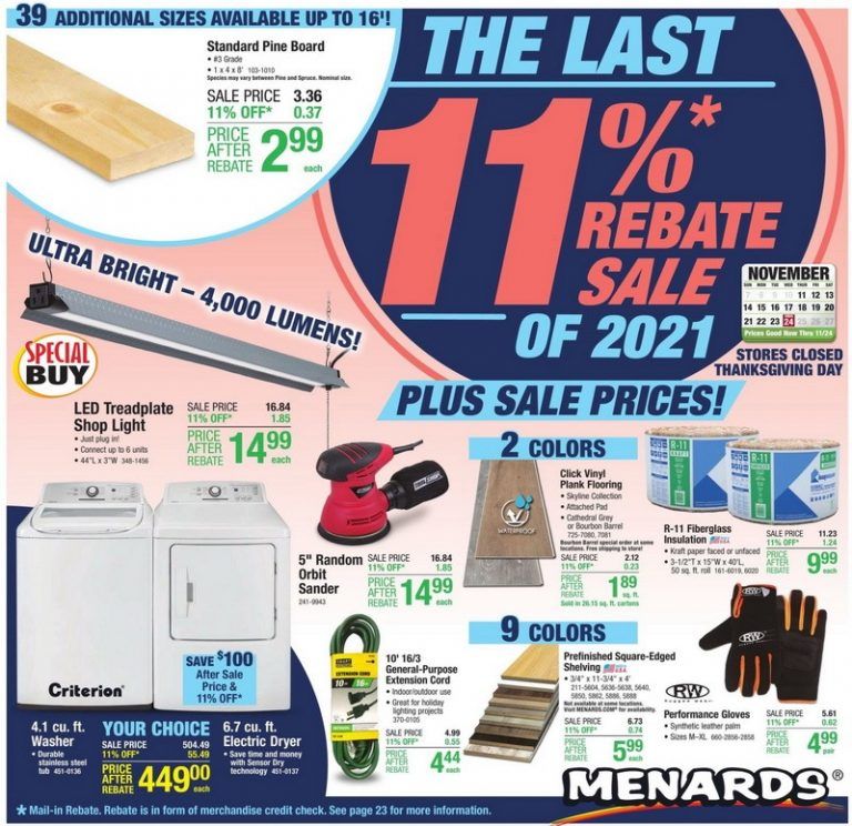 Menards Weekly Ad Nov 11 – Nov 24, 2021
