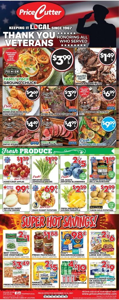 Price Cutter Weekly Ad Nov 10 – Nov 16, 2021