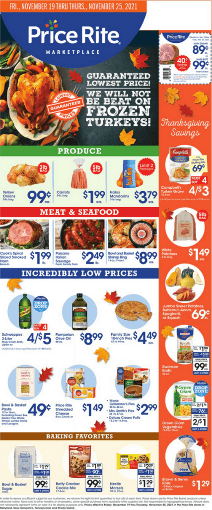 Price Rite Weekly Ad Nov 19 – Nov 25, 2021 (Thanks-for-Giving Promotion ...