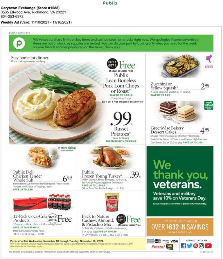 Publix Weekly Ad Nov 10 – Nov 16, 2021 (Thanks-for-Giving Promotion ...