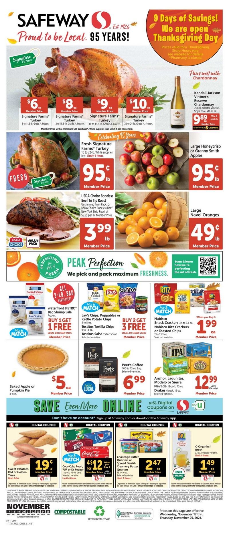Safeway Weekly Ad Nov 17 – Nov 25, 2021