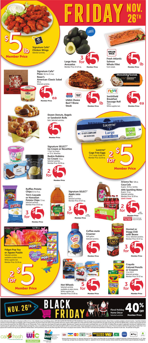 Safeway Weekly Ad Nov 26 – Nov 30, 2021 (Black Friday Promotion Included)
