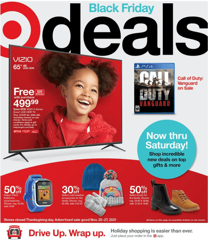 Target Black Friday Sale Nov 25 – Nov 27, 2021