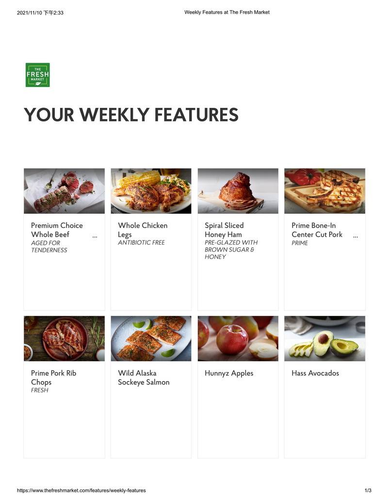 The Fresh Market Weekly Ad Nov 10 – Nov 16, 2021