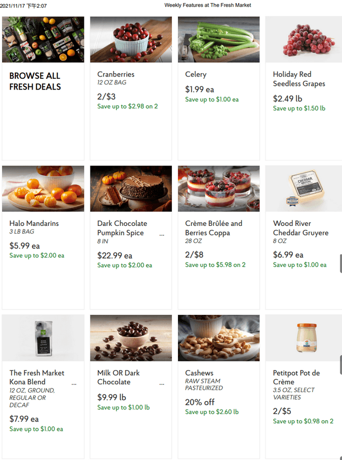 The Fresh Market Weekly Ad Nov 17 – Nov 25, 2021