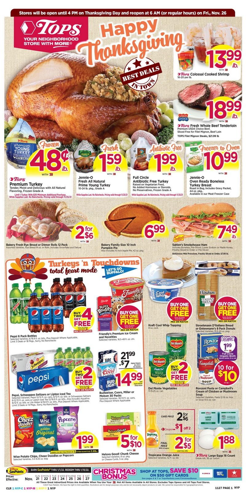 Tops Weekly Sale Nov 21 – Nov 27, 2021 (Thanks-for-Giving Promotion ...