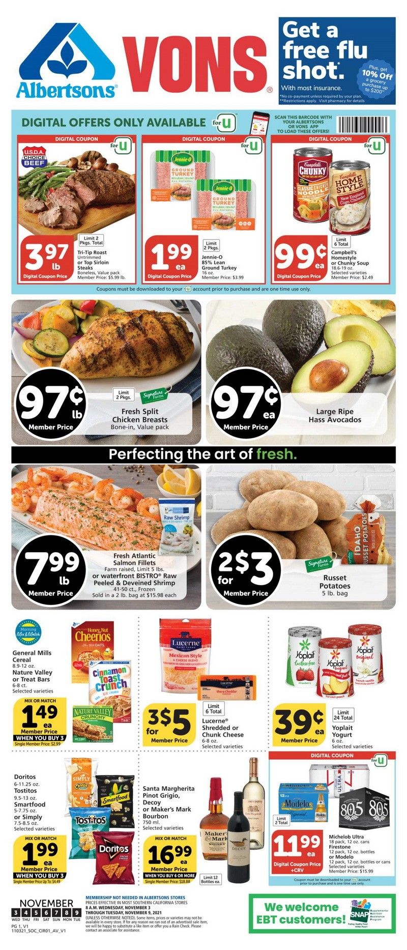 Vons Weekly Ad Nov 03 – Nov 09, 2021 (Thanks-for-Giving Promotion Included)