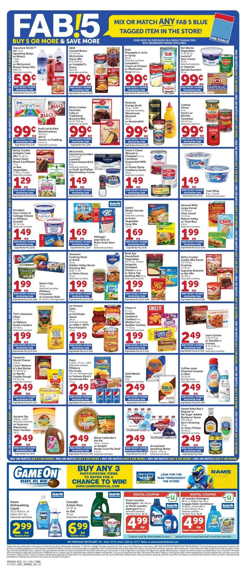 Vons Weekly Ad Nov 17 – Nov 25, 2021 (Thanks-for-Giving Promotion Included)