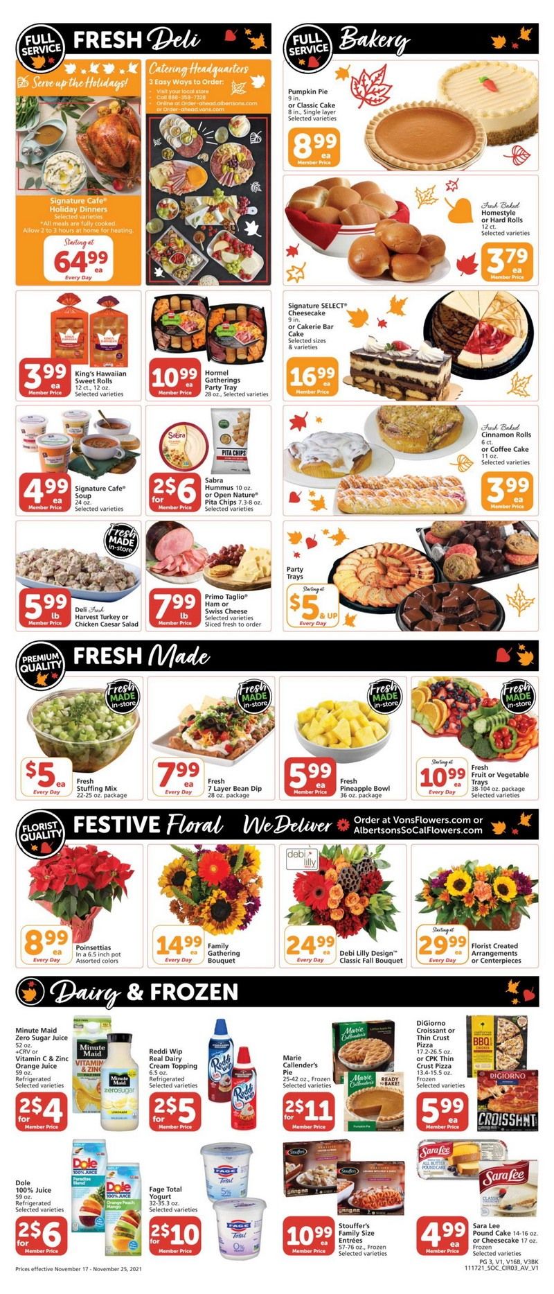 Vons Weekly Ad Nov 17 – Nov 25, 2021 (Thanks-for-Giving Promotion Included)