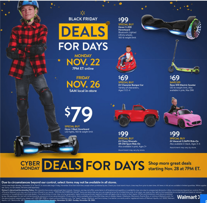 Walmart Black Friday Sale Nov 22 – Nov 28, 2021