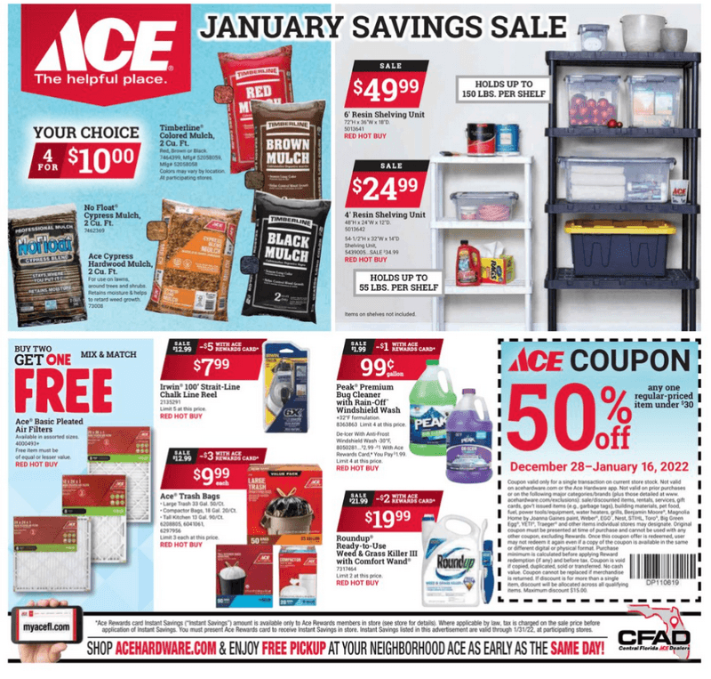 ACE Hardware Monthly Ad Dec 28, 2021 – Jan 16, 2022