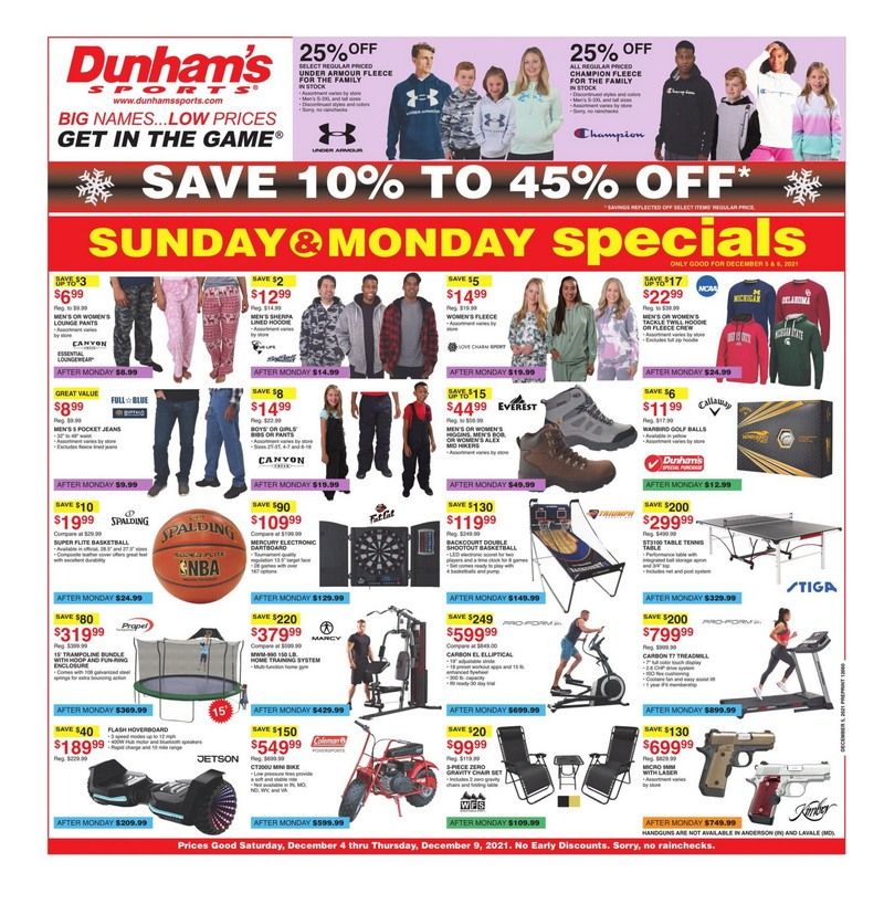 Dunham's Sports Weekly Ad Dec 04 – Dec 09, 2021