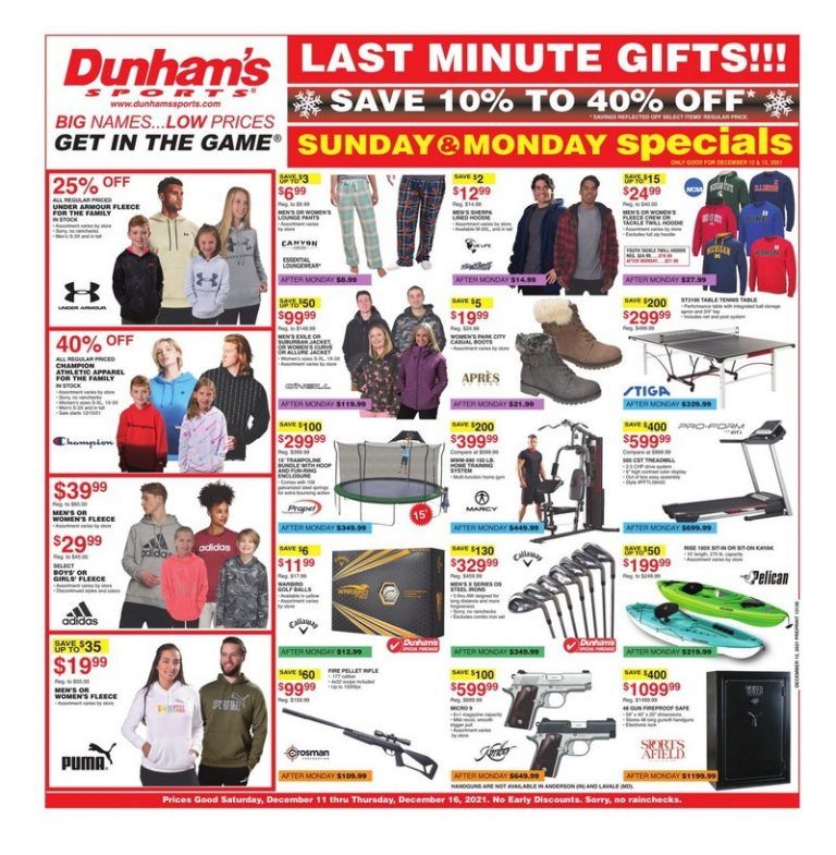 Dunham's Sports Weekly Ad Dec 11 – Dec 16, 2021