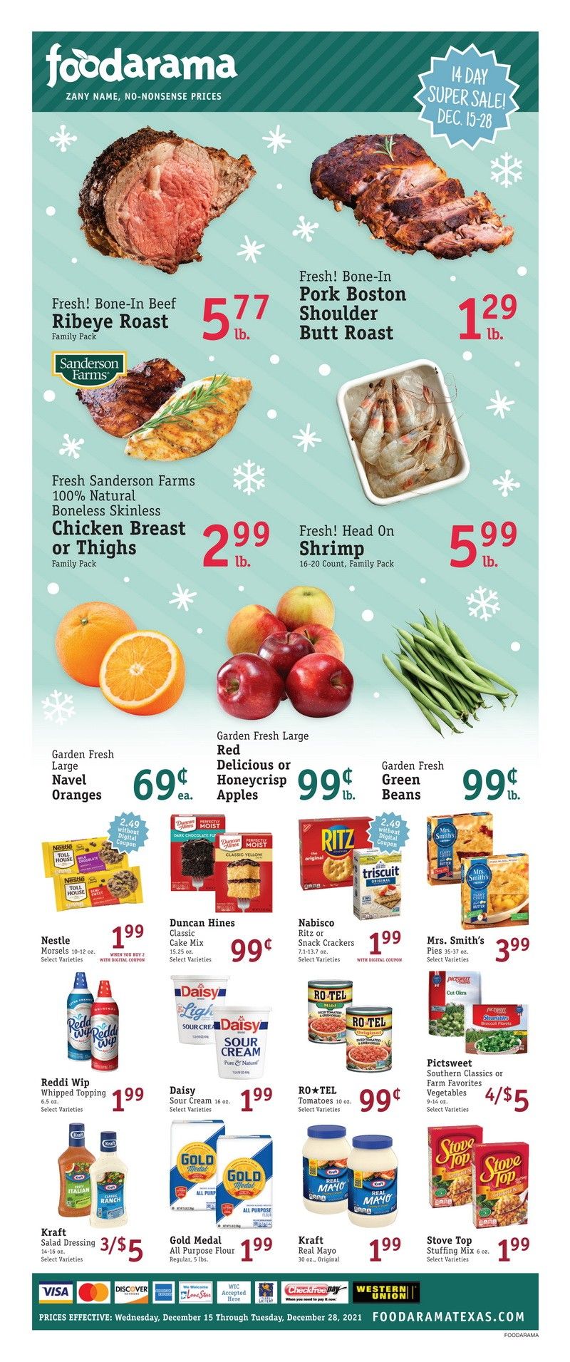 Foodarama Weekly Ad Dec 15 – Dec 28, 2021