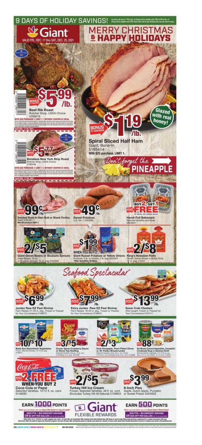 Giant Food Weekly Ad Dec 17 – Dec 25, 2021