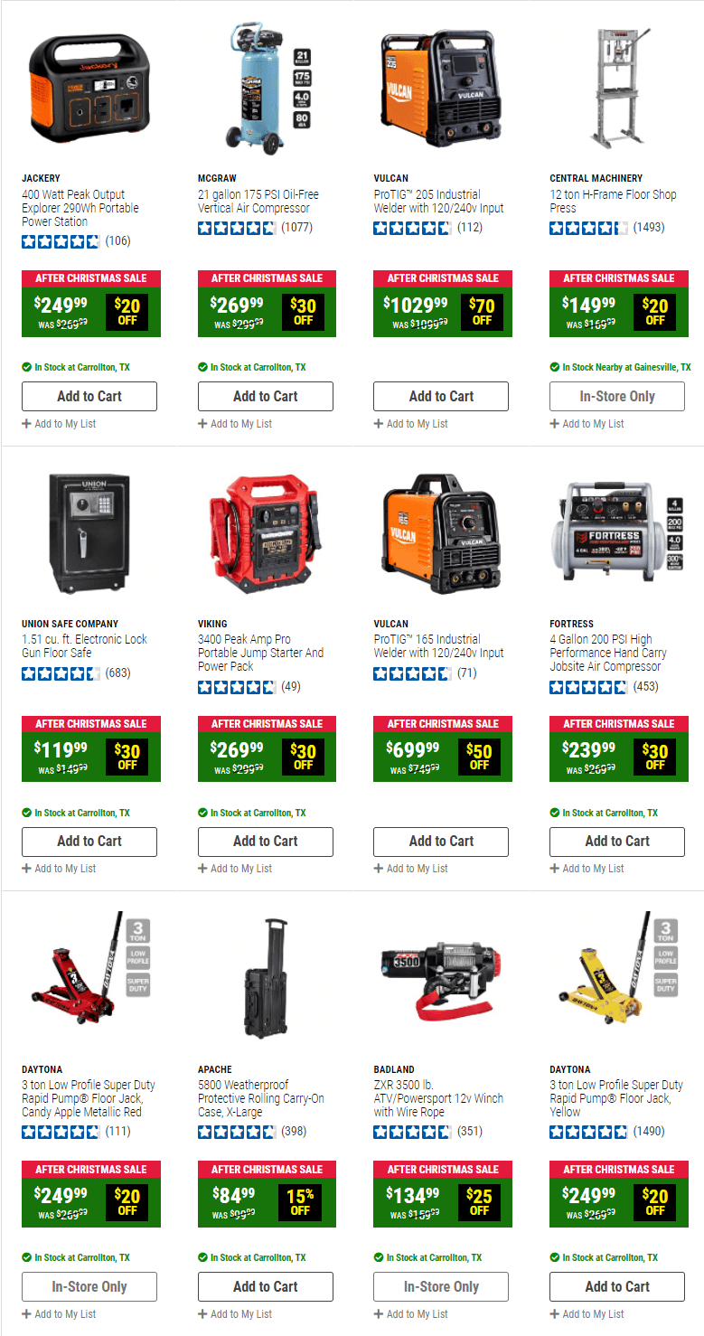 Harbor Freight After Christmas Sale Dec 27, 2021 – Jan 13, 2022 - Part 2